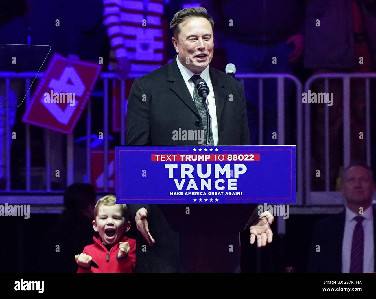 Elon Musk and his son X Æ A-Xii join President-elect Donald Trump on ...