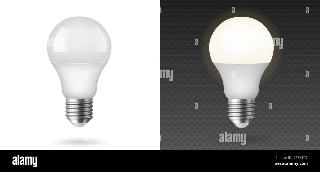 LED light emitting diode energy saving light bulb isolated on template ...
