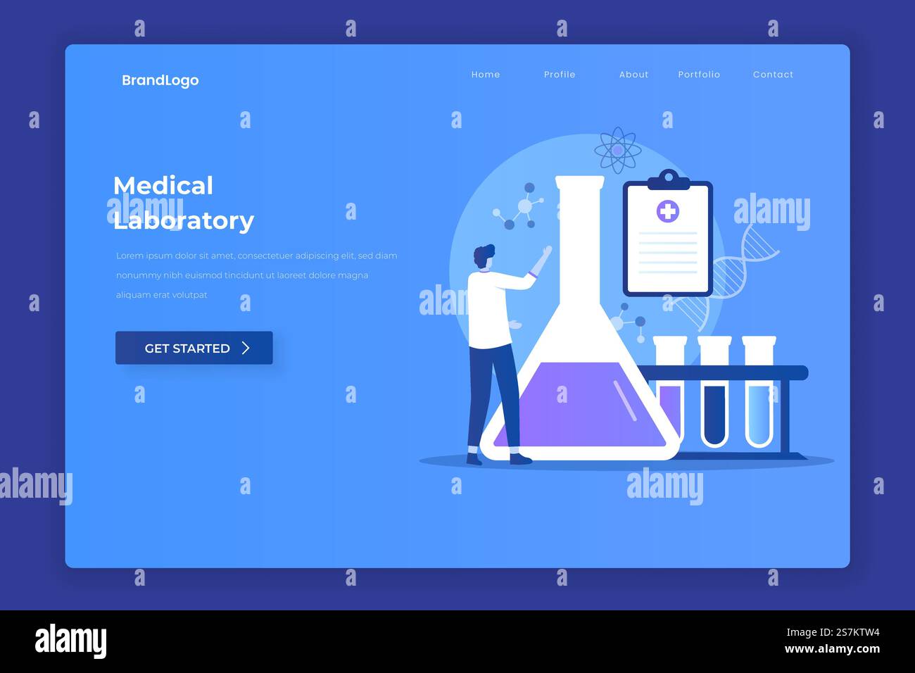 Medical laboratory illustration landing page illustration for websites ...