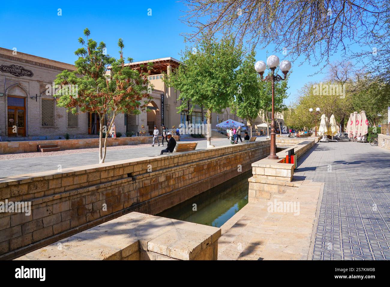 Aryk (irrigation ditch) bringing water to the Lyab-i Hauz, a ...