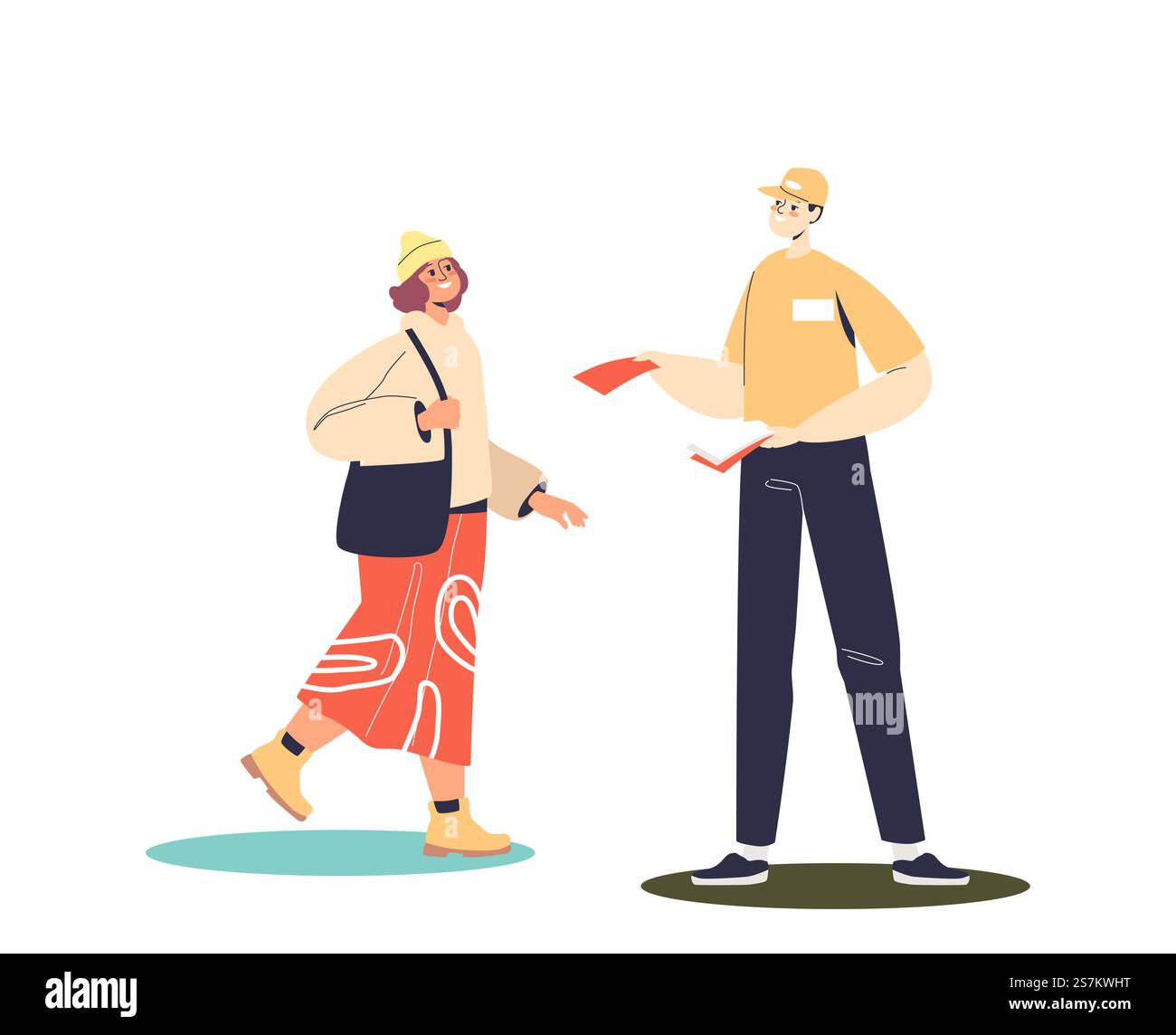 Giving leaflets Cut Out Stock Images & Pictures - Alamy