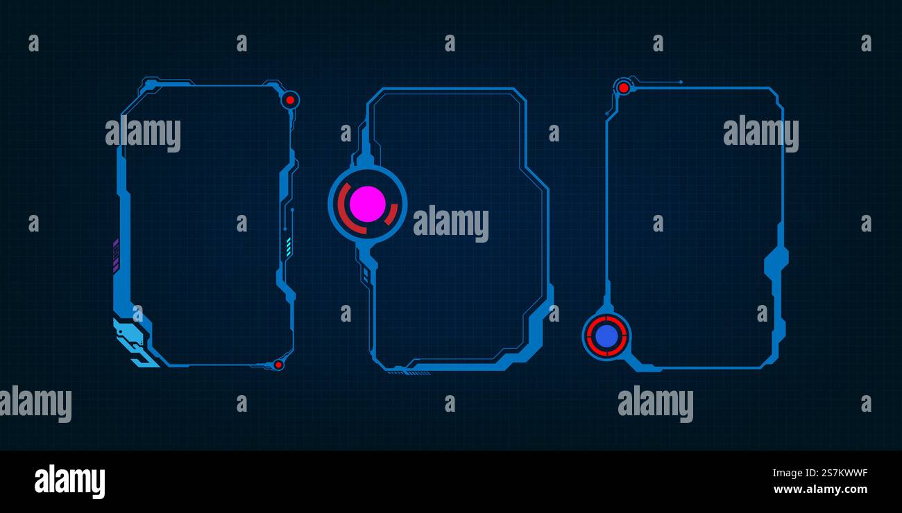 Futuristic HUD Interface Screen Design. Digital callouts titles. HUD UI ...