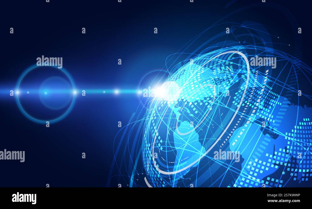 Global network connection. World map point and line composition concept of global business ...