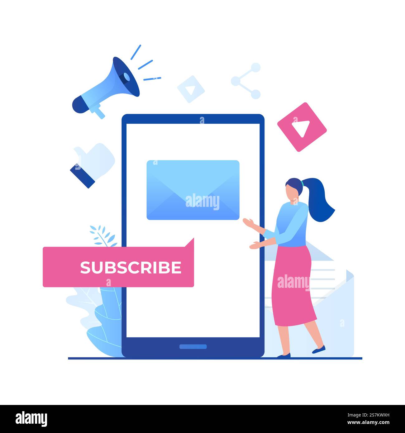 Subscribe vector illustration concept. Illustration for websites ...