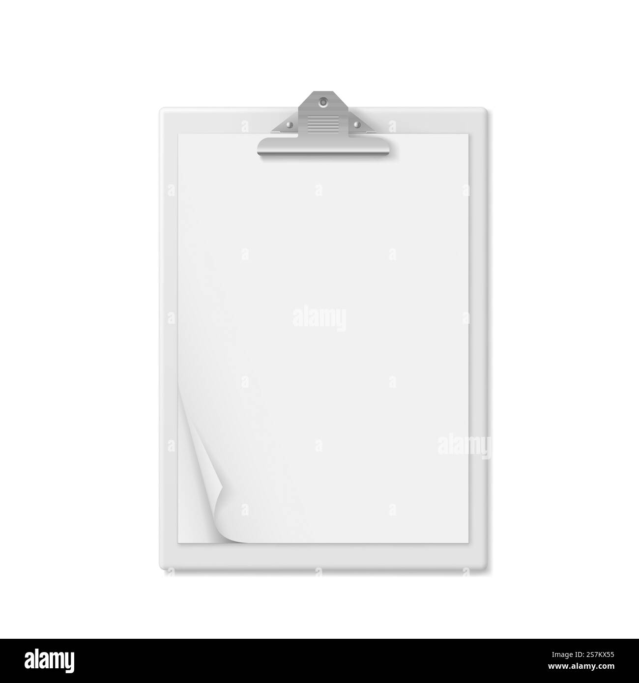 Realistic clipboard folder with blank white sheet of paper, 3d mockup ...