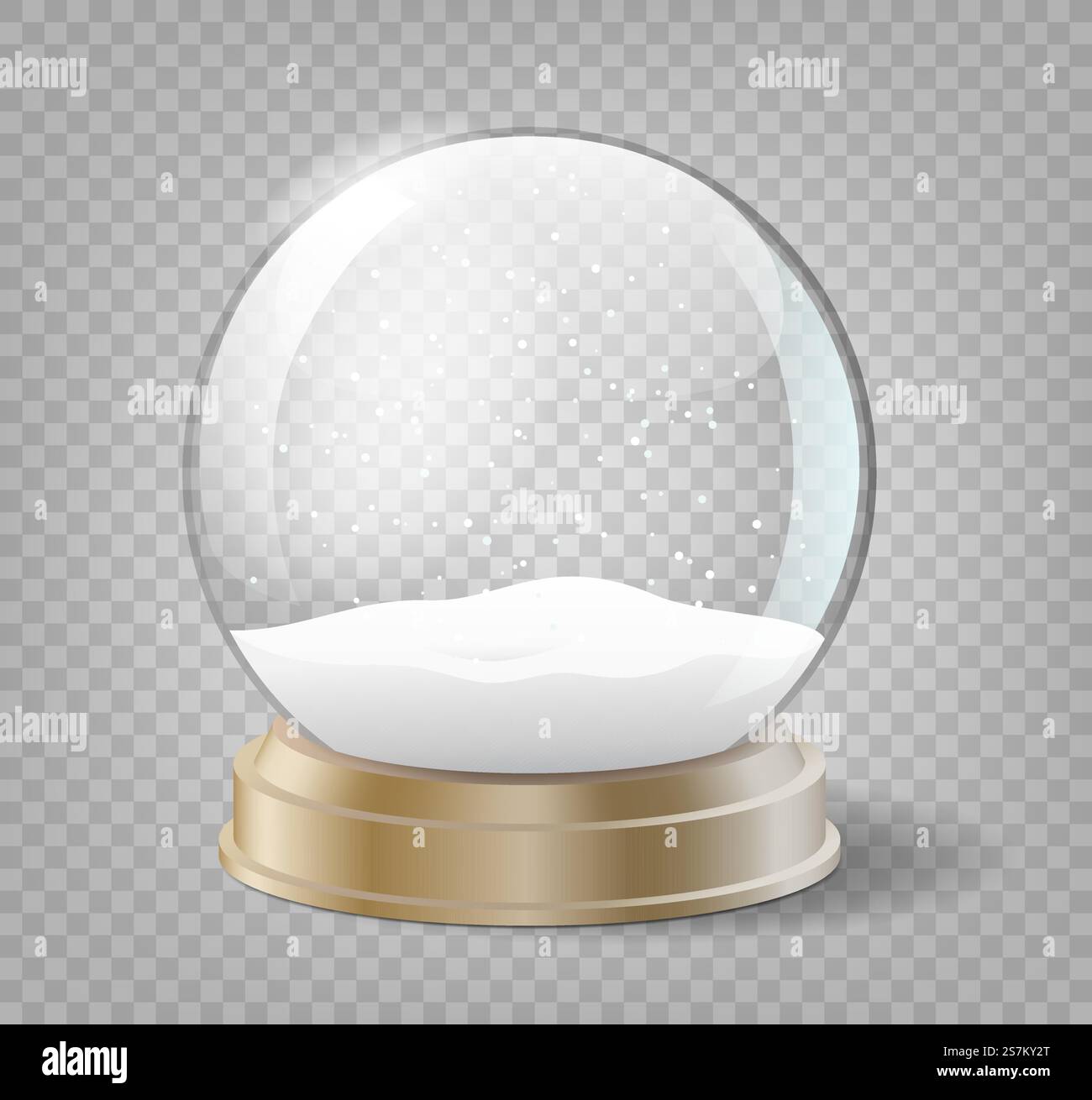 Christmas snow globe on transparent background. Glass sphere with snow ...