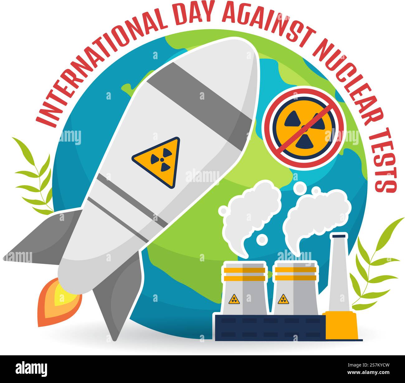 International Day Against Nuclear Tests Vector Illustration on August ...