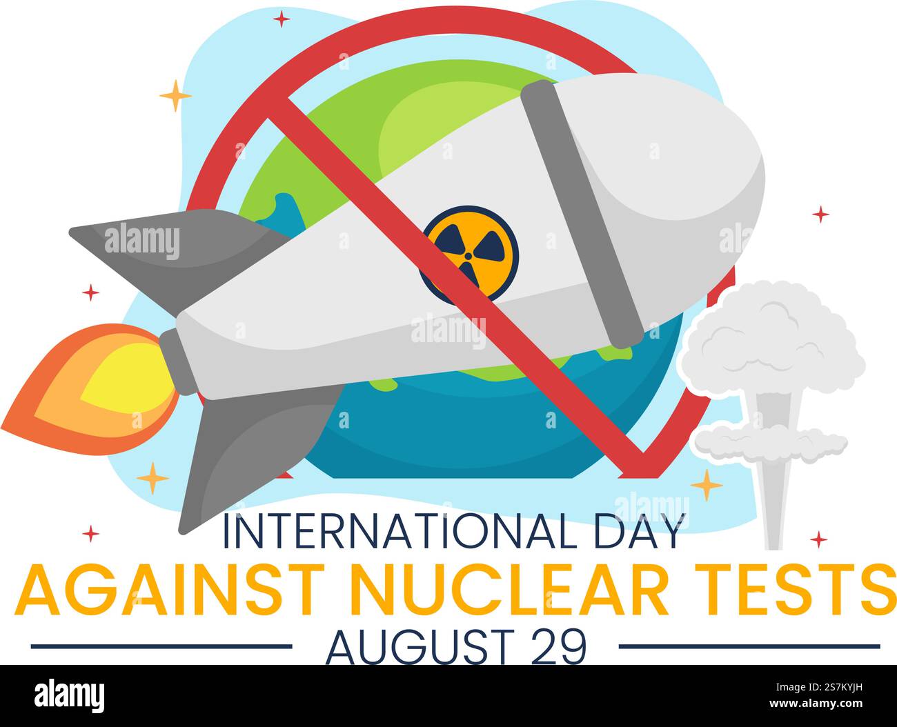 International Day Against Nuclear Tests Vector Illustration on August ...