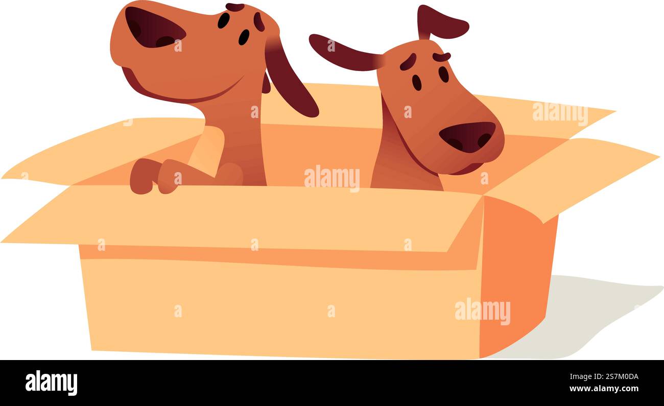 Cardboard puppies Stock Vector Images - Alamy