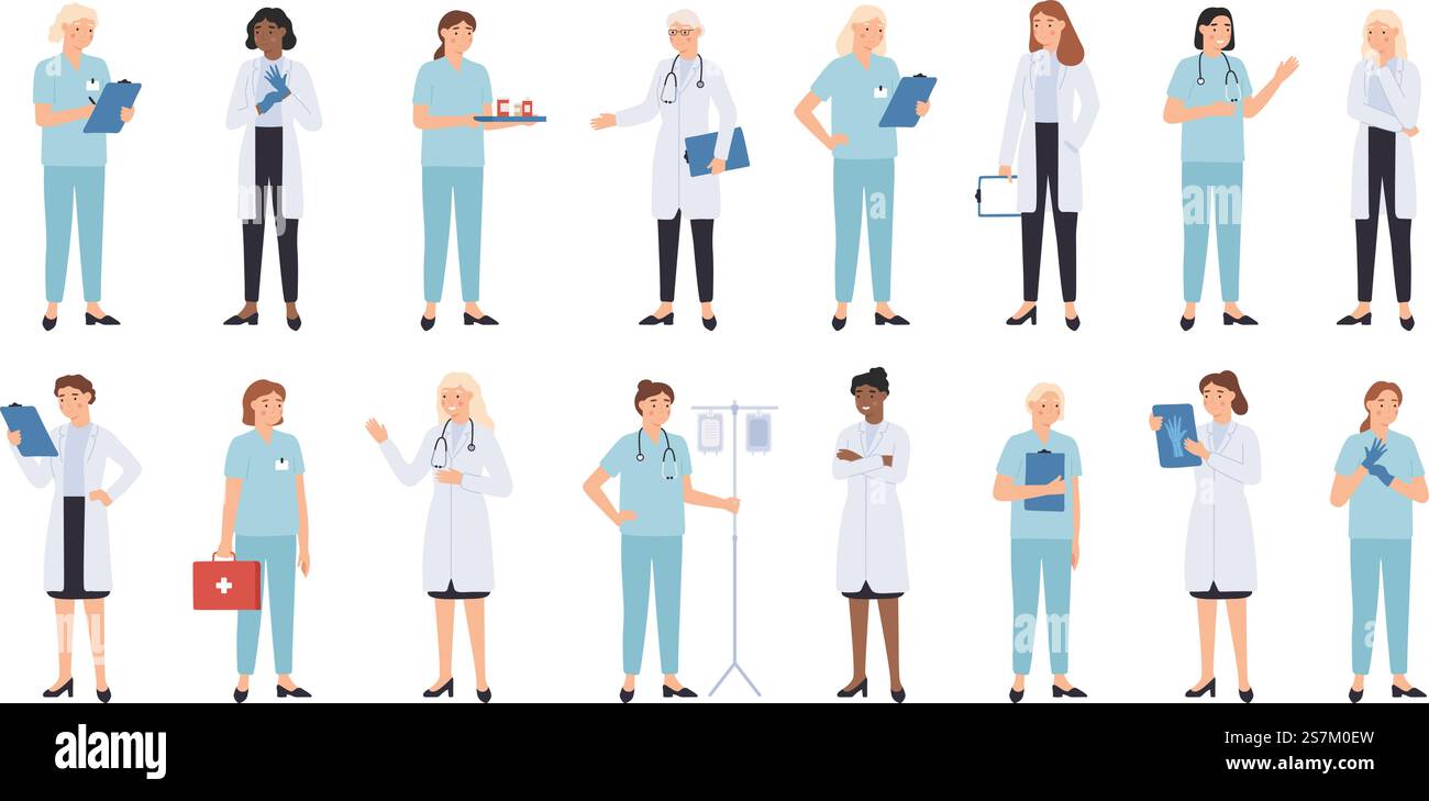 Nurse and doctors. Women doctors team. Medical staff doctor and nurse ...