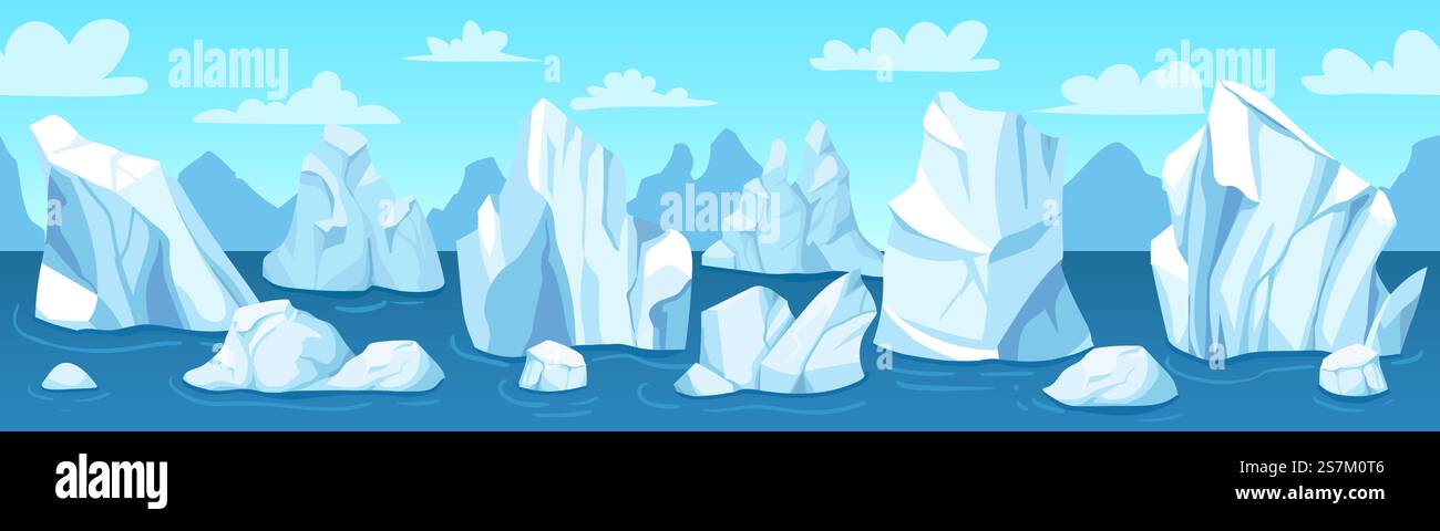 Seamless arctic landscape icebergs hi-res stock photography and images ...