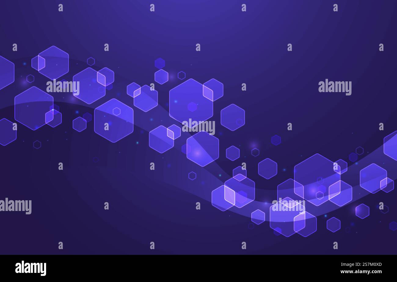 Hexagonal wave structure. Futuristic geometric molecular cells background, abstract hexagon ...