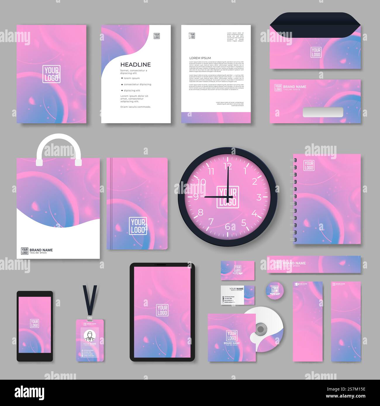 Stationery design set in vector format Stock Vector Image & Art - Alamy