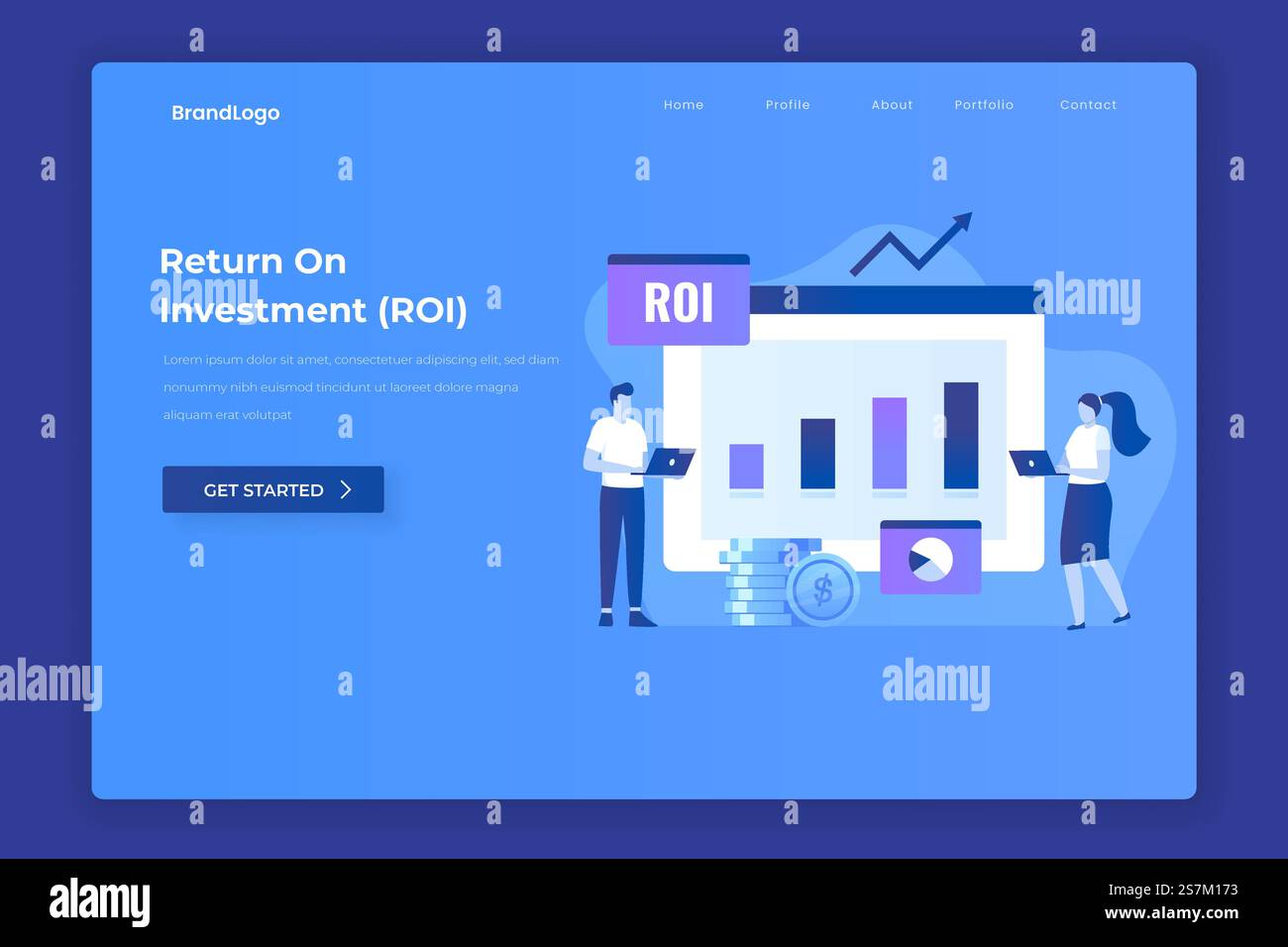Return on investment illustration concept. Illustration for websites ...