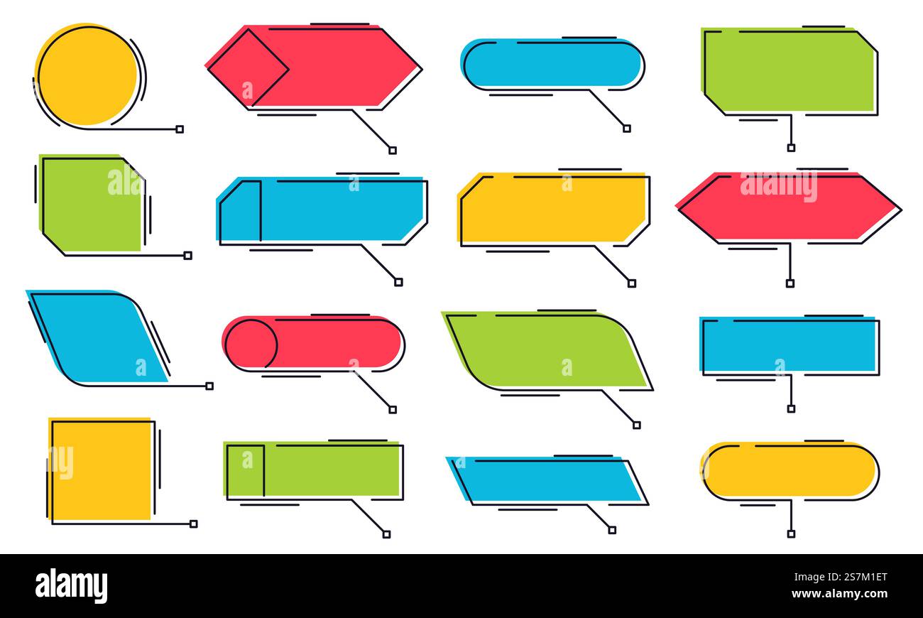 Callouts titles. Vector box digital callout, info content board, bar ...