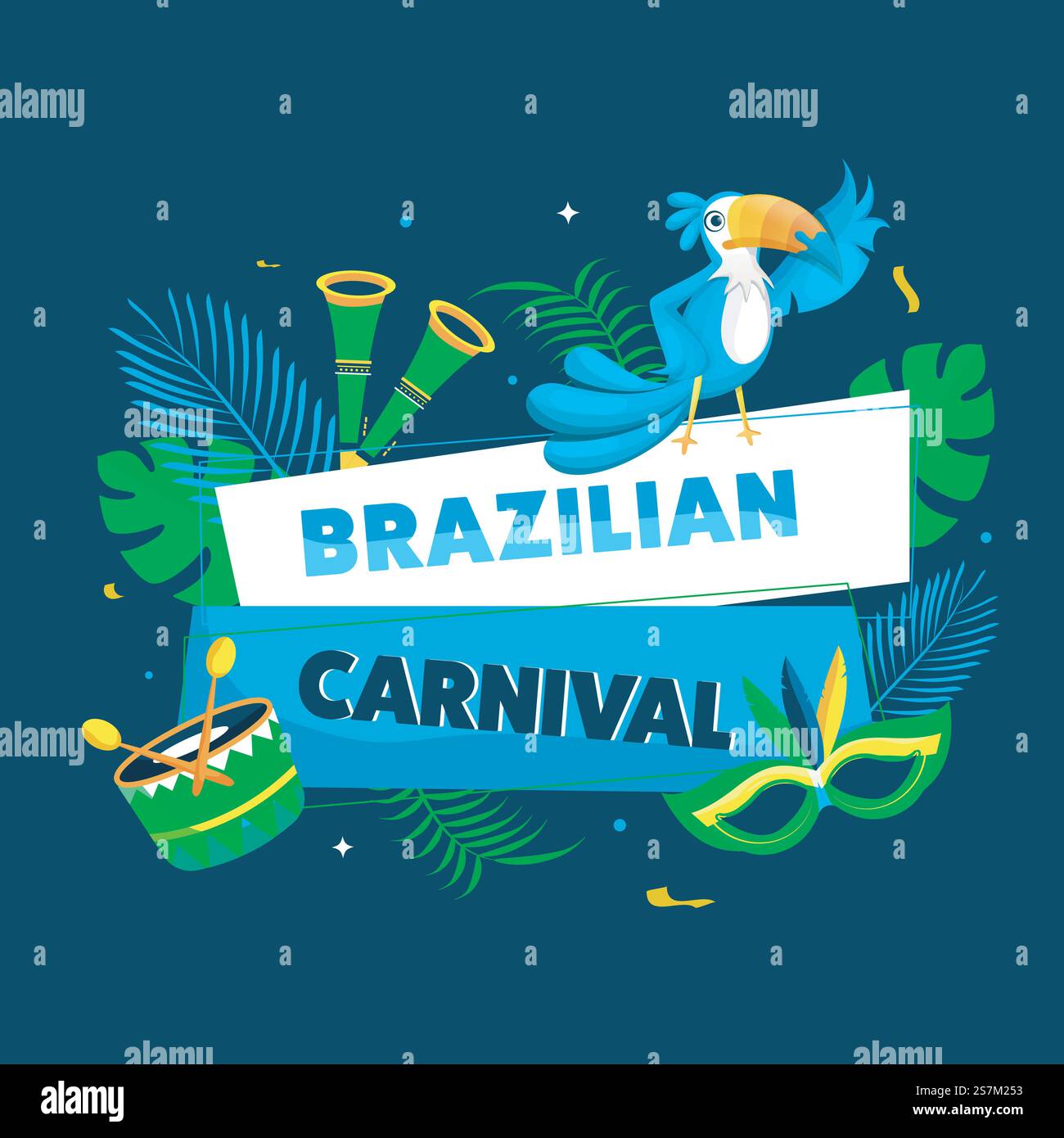 Brazilian carnival text with toucan bird Stock Vector Images - Alamy