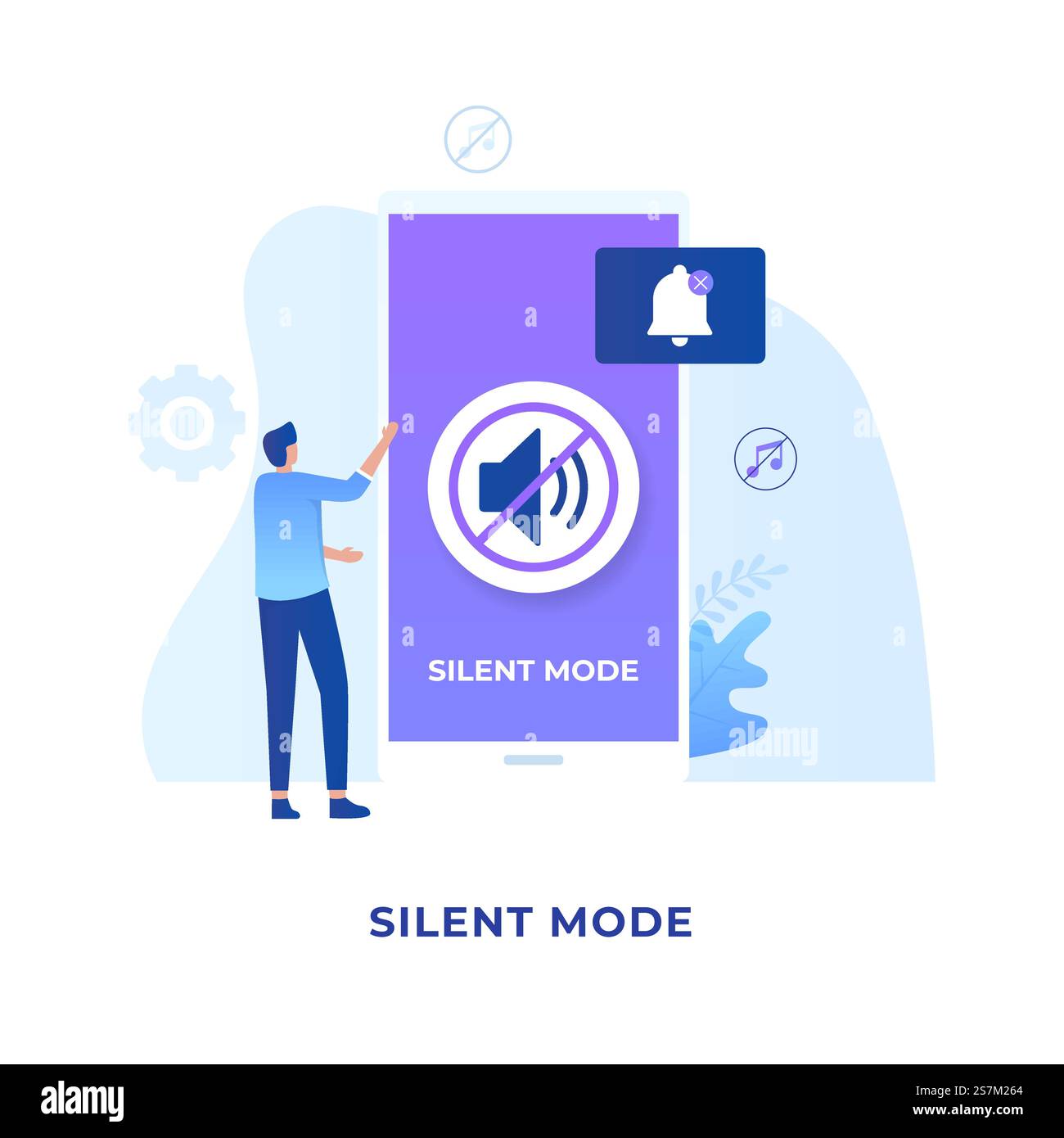 Silent mode illustration concept design illustration for websites hi ...