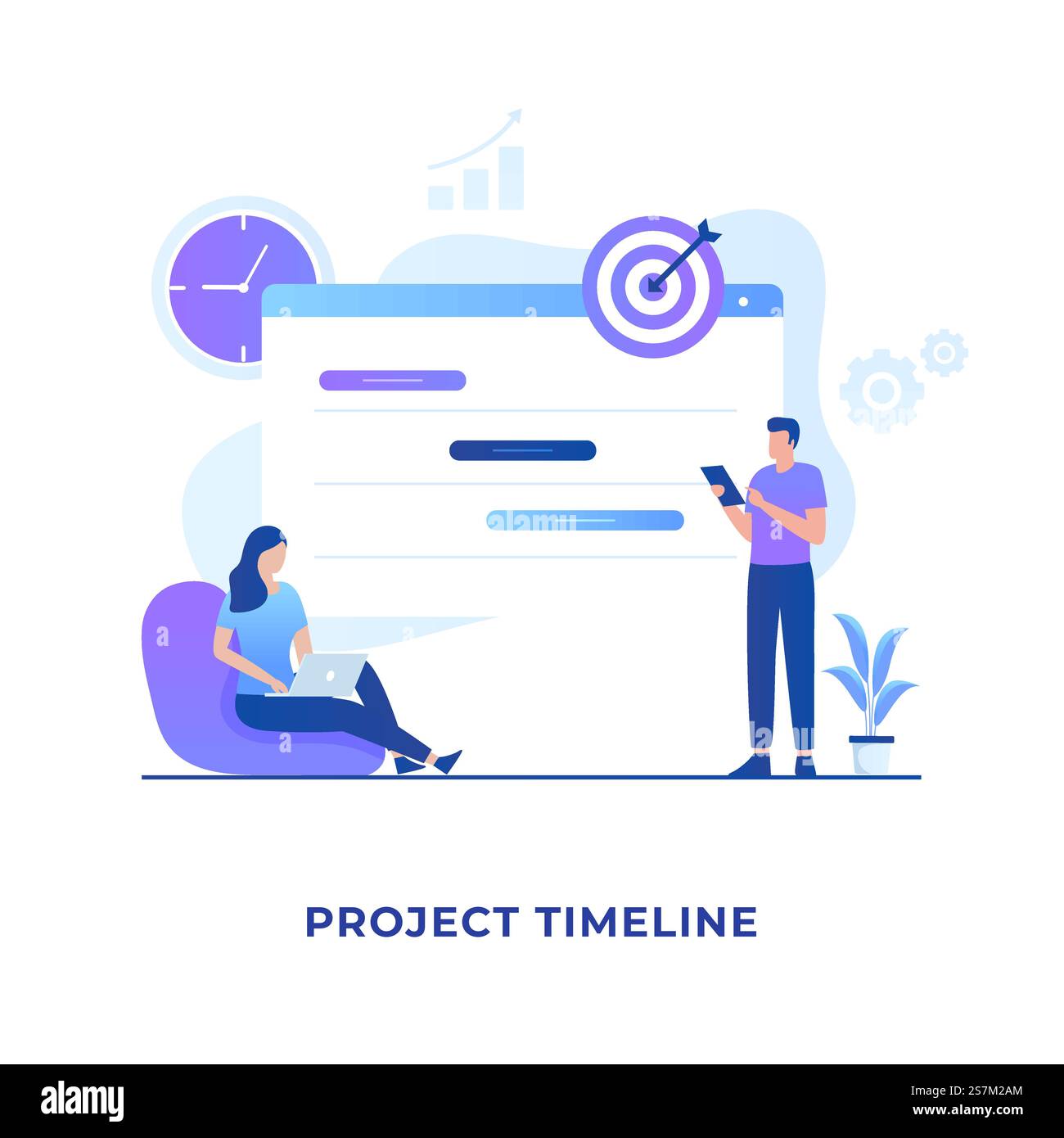 Flat design of project timeline concept. Illustration for websites ...