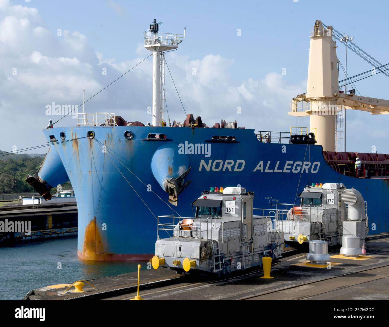 Usa. 13th Jan, 2025. The Nord Allegro passes through Gatun Locks on the ...