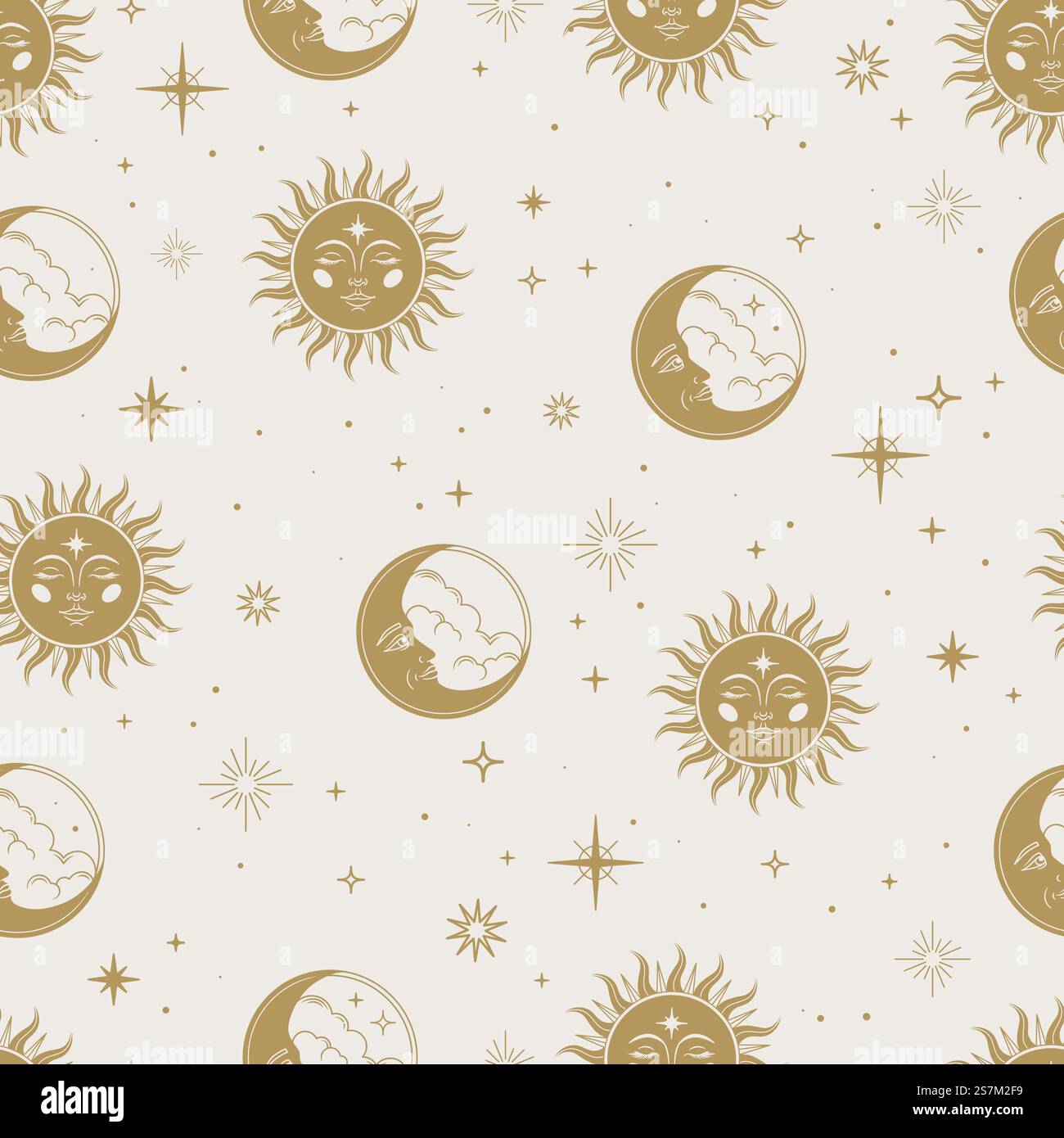Gold seamless space mystical Stock Vector Images - Alamy