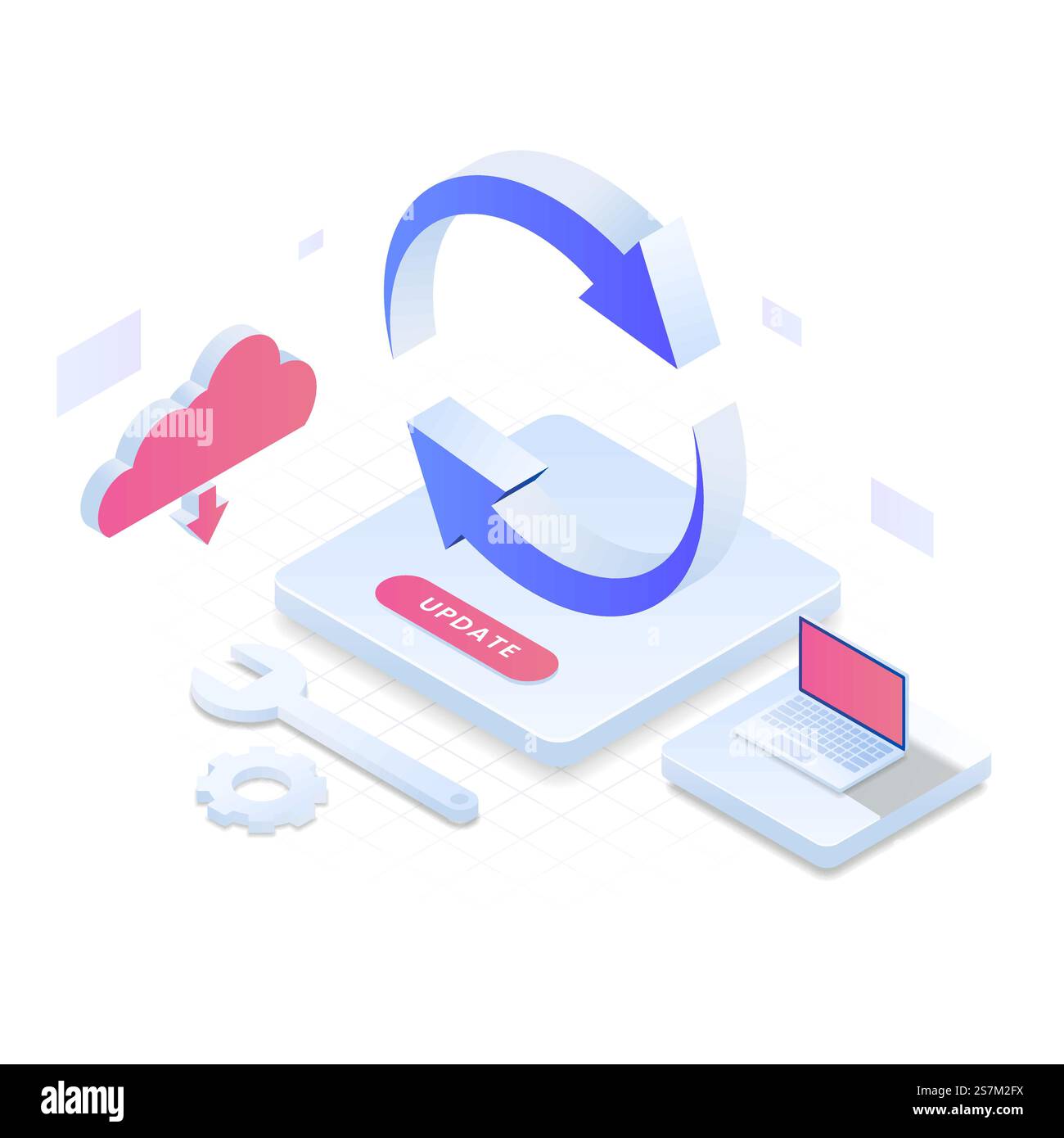 System update isometric illustration concept illustration for websites ...