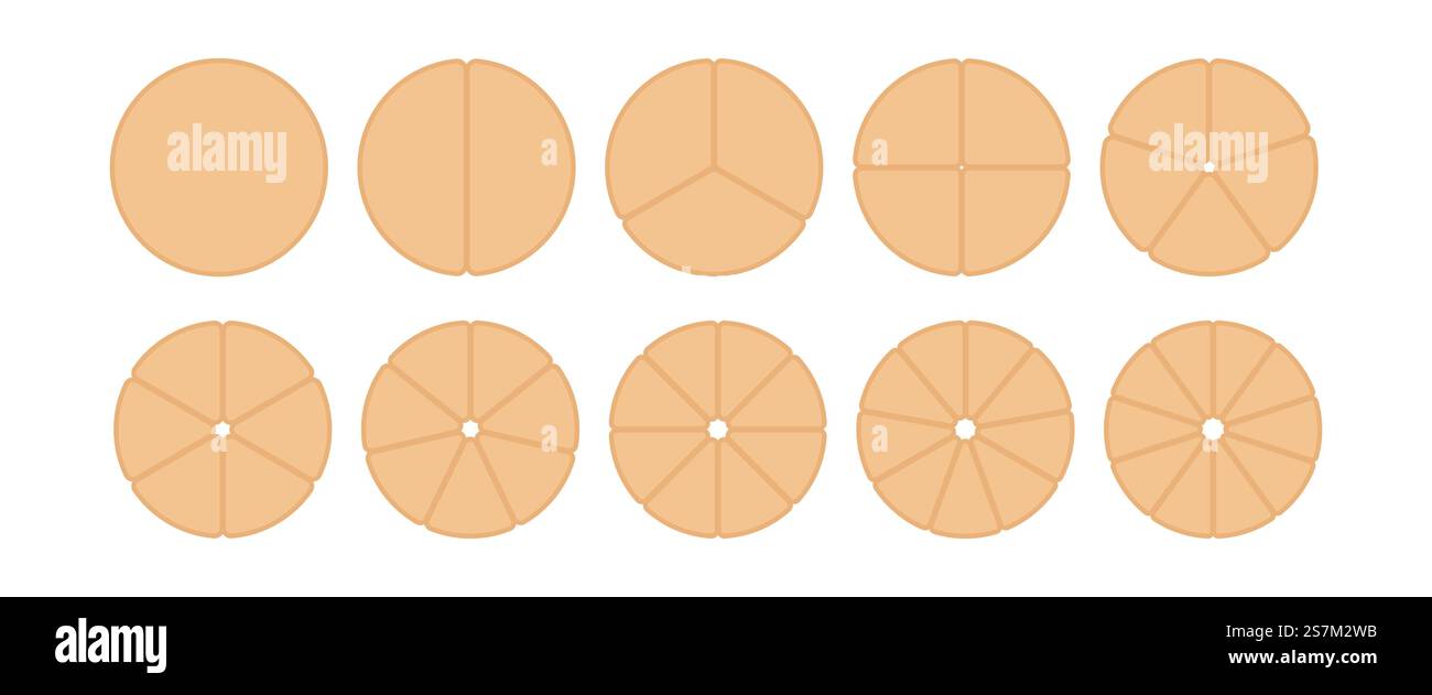 Wheel diagram divided from 1 to 10 parts, Circular diagram infographic circle divided into pizza ...