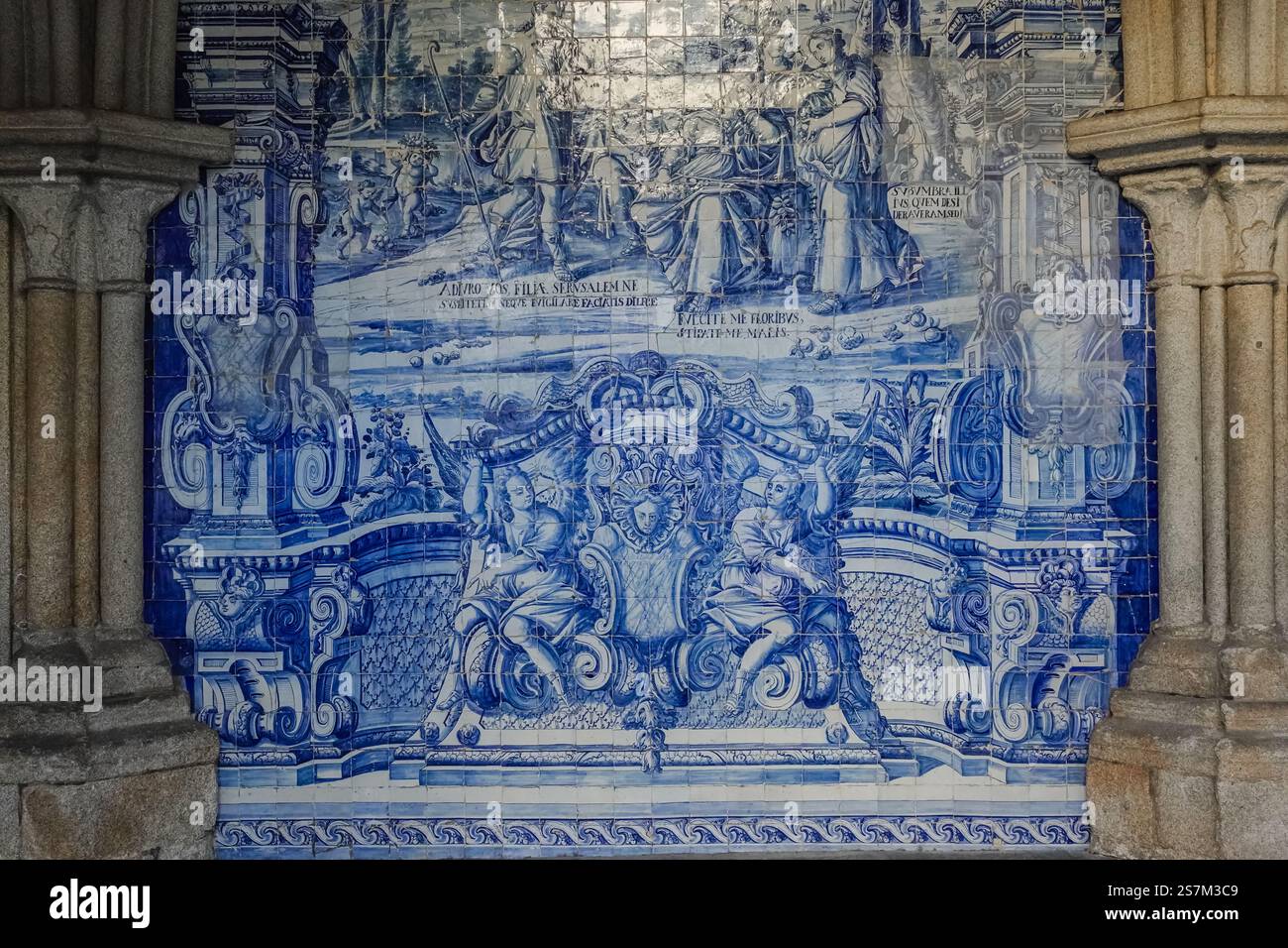 Porto Cathedral interior blue and white tile work Stock Photo - Alamy