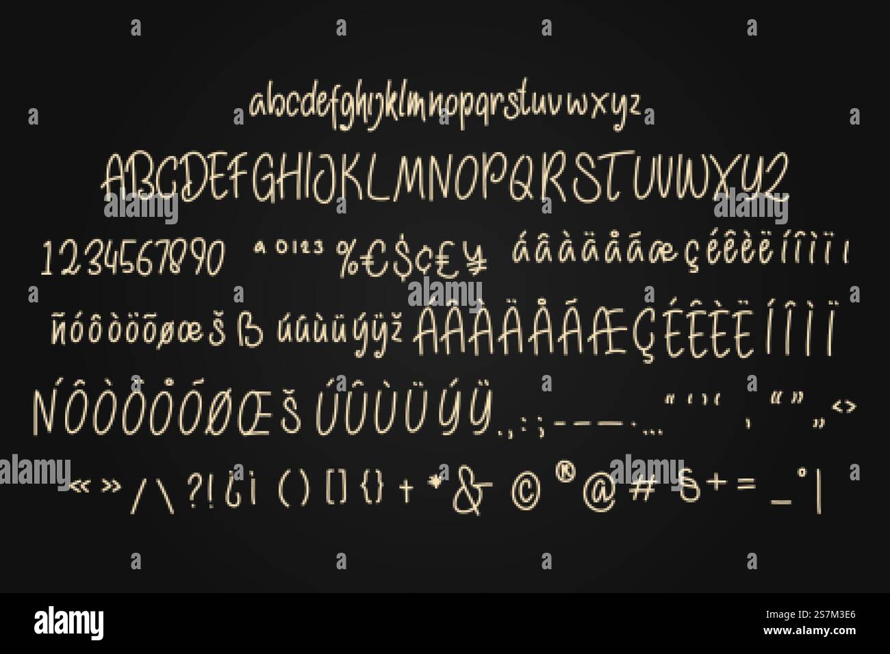 monoline handwritten font vector illustration Stock Vector Image & Art ...