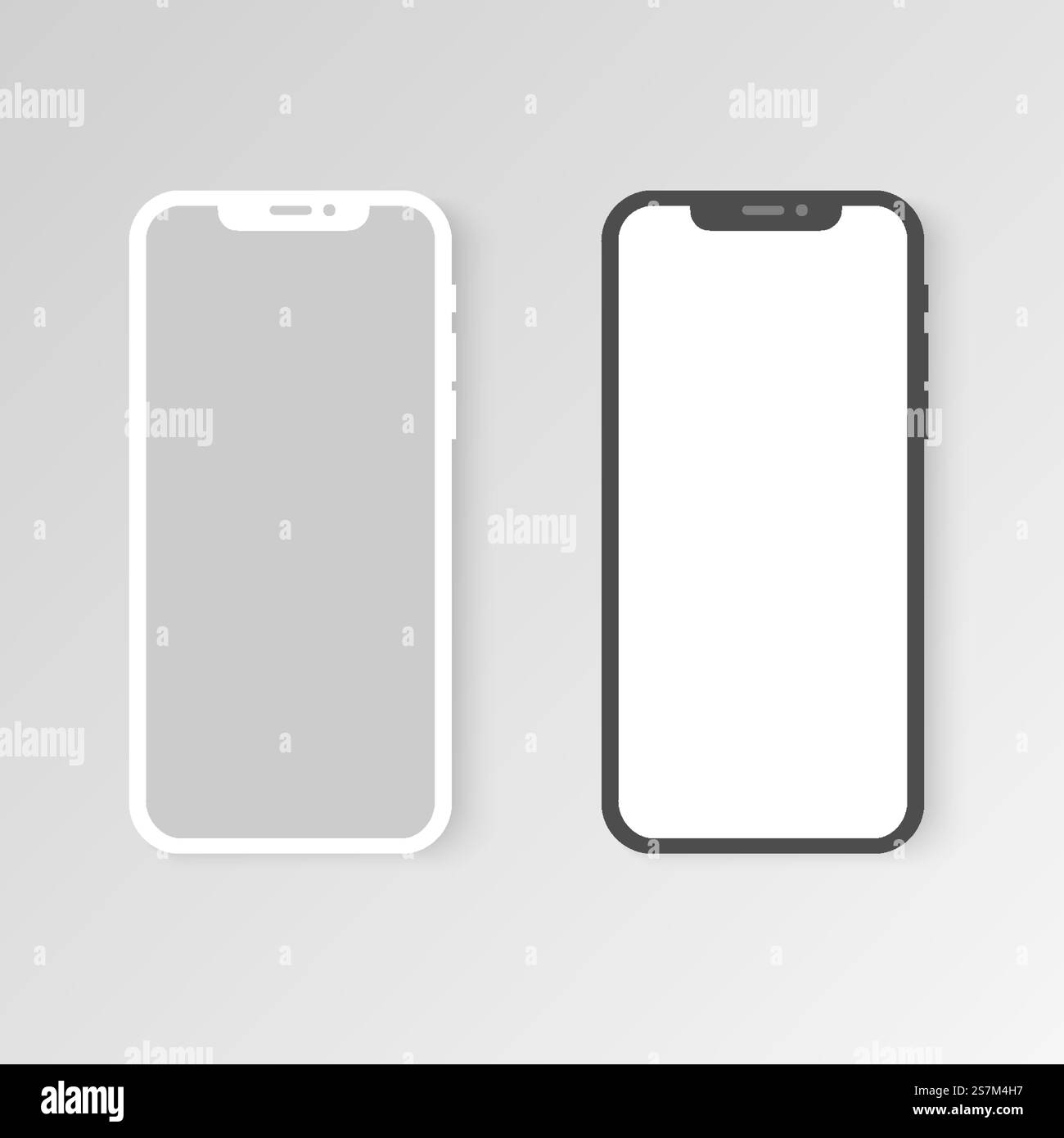 Realistic models smartphone with transparent screens. Smartphone mockup ...