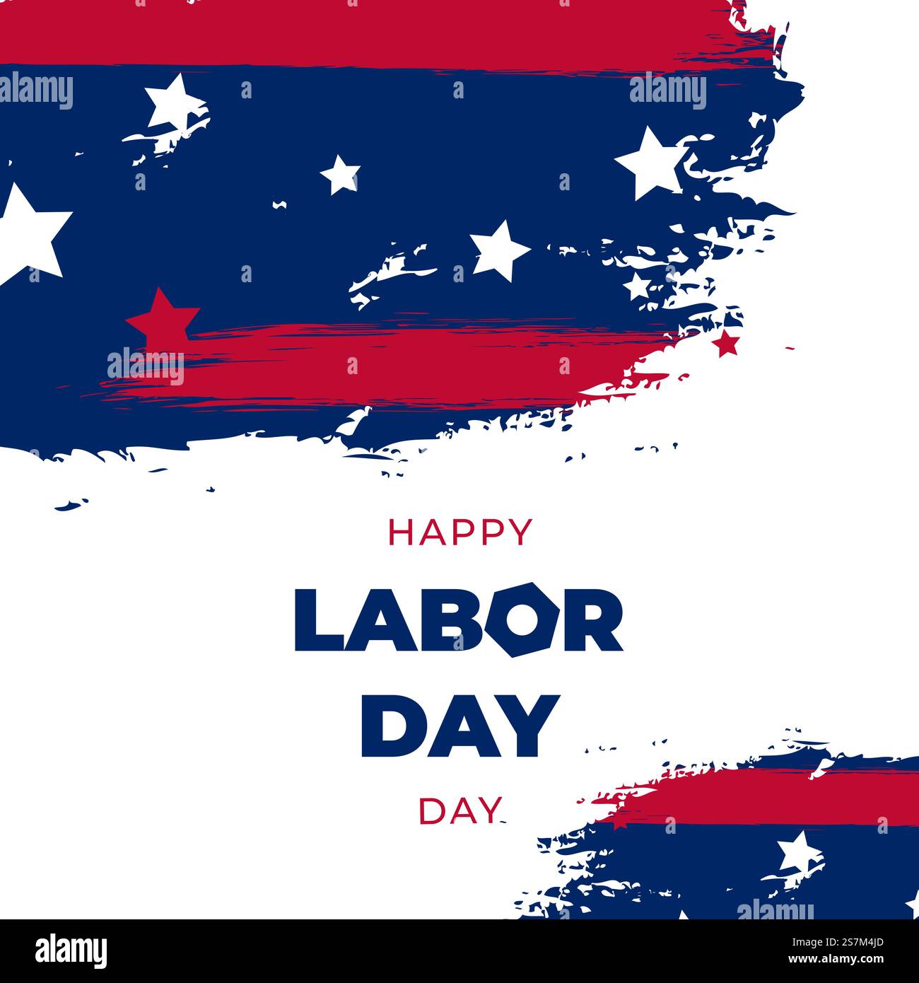 USA Labor Day greeting card with brush stroke background in United ...
