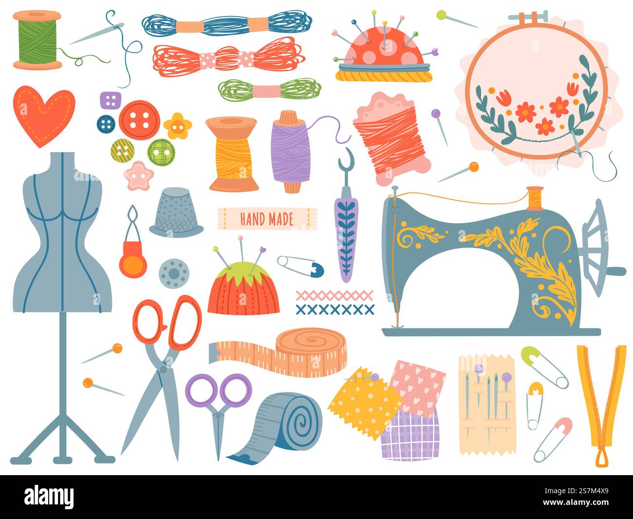 Embroidery machine threads Stock Vector Images - Alamy