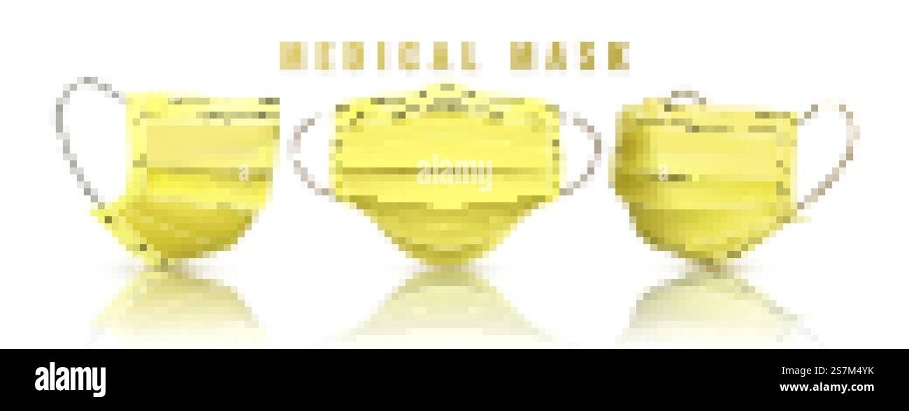 Realistic medical face mask. Details 3d medical mask. Vector ...