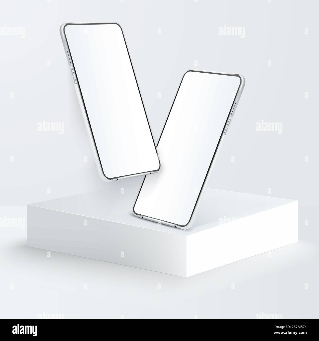 Realistic models smartphone with transparent screens. Smartphone mockup ...