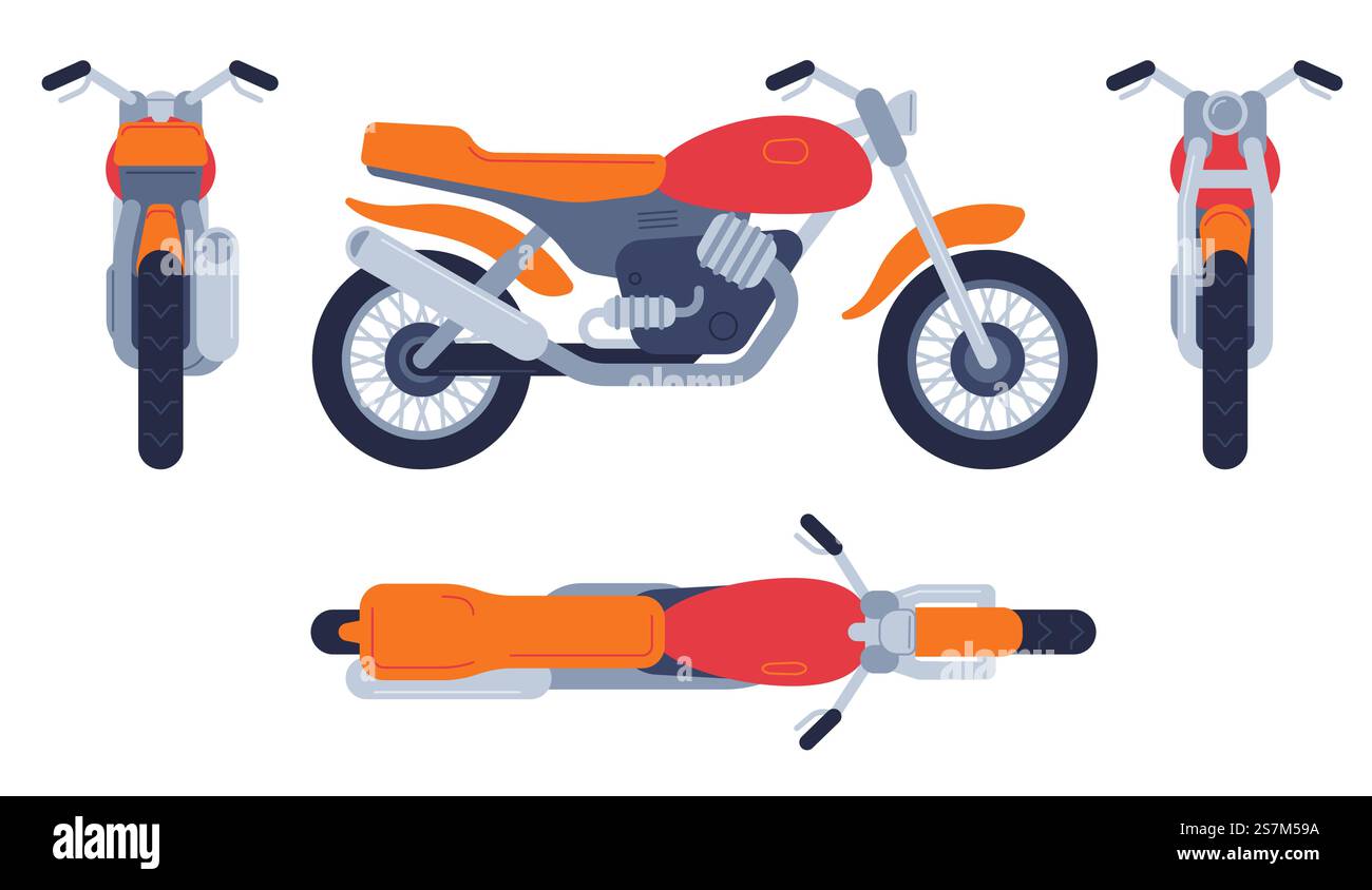 Motorbike road back view Stock Vector Images - Alamy