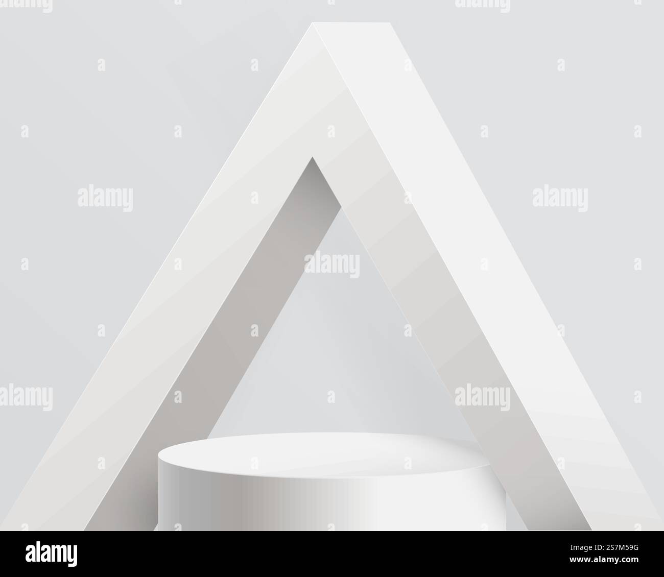 White product display mock up with Triangle abstract architecture ...