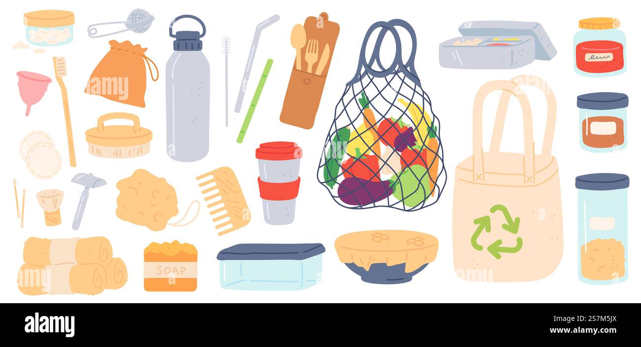 Zero waste. Reusable, plastic free and eco friendly products bags ...