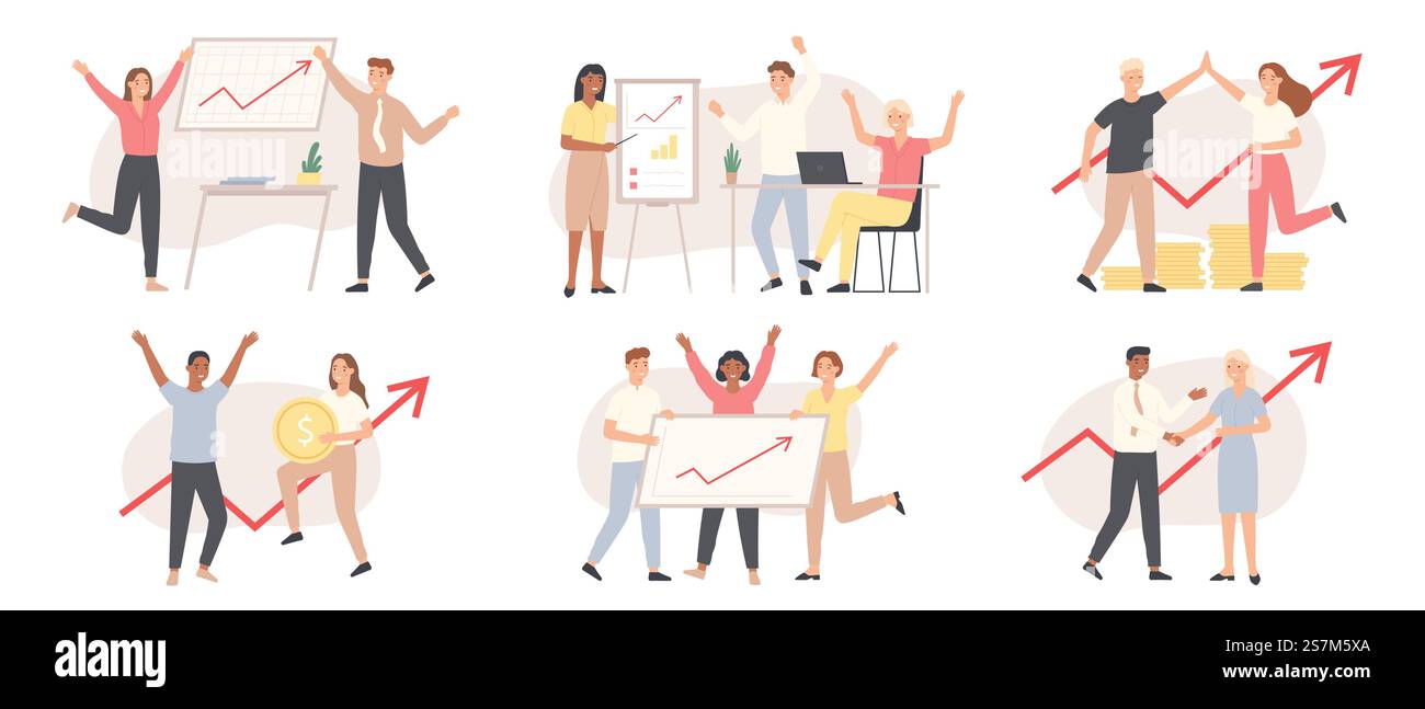 Business people increase financial chart. Investment, financial ...