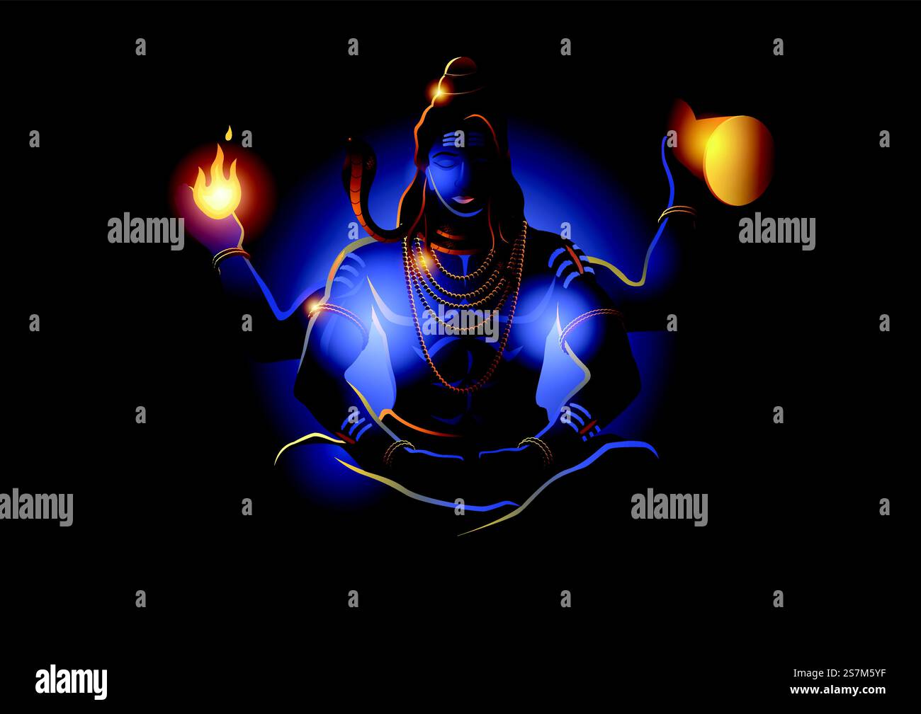 Vector illustration of Lord Shiva, Indian God of Hindu for Maha ...