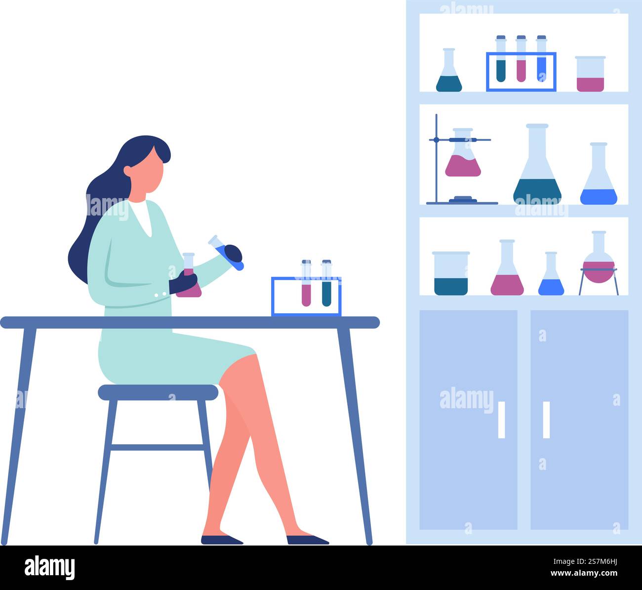 Science laboratory. Professional scientific research. Woman medical ...