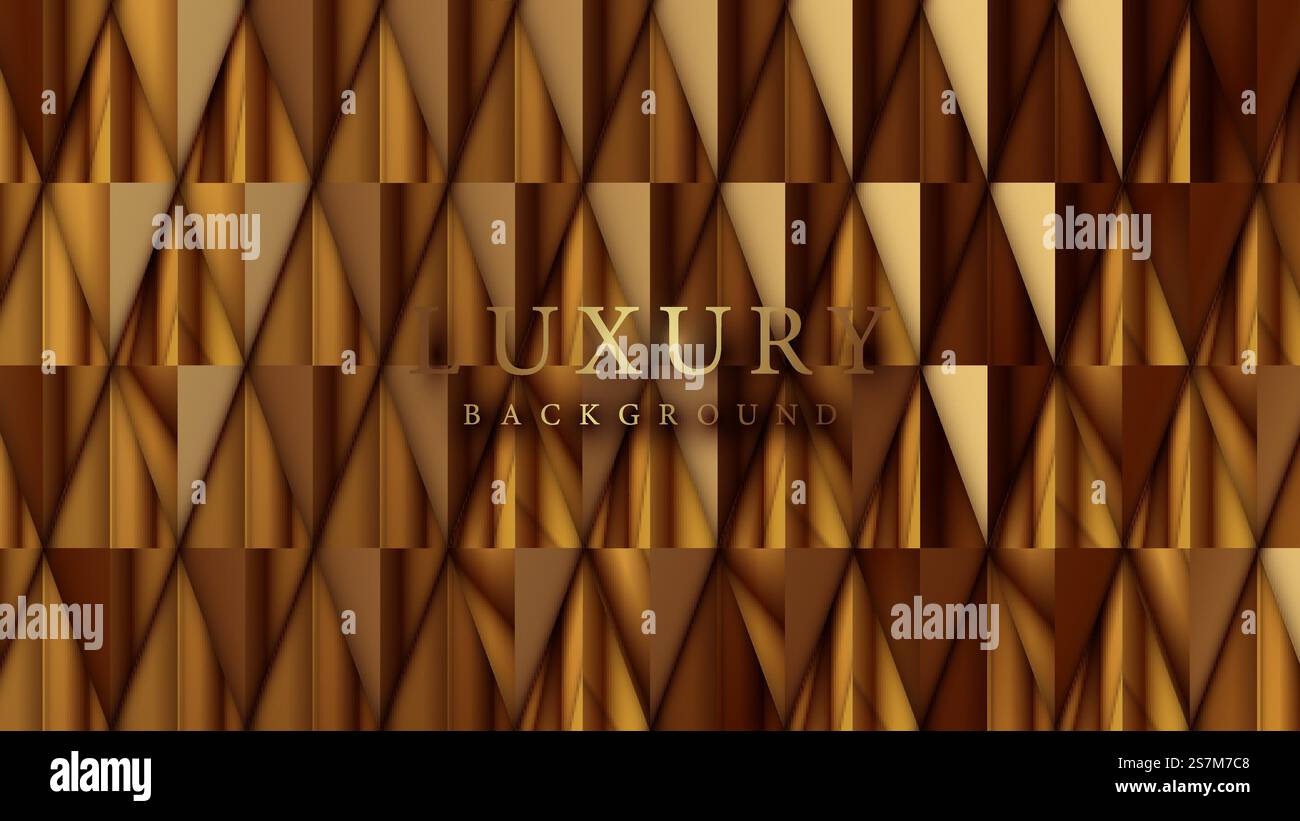 Shining golden polygon repeating pattern background. Luxury background. Vector illustration ...