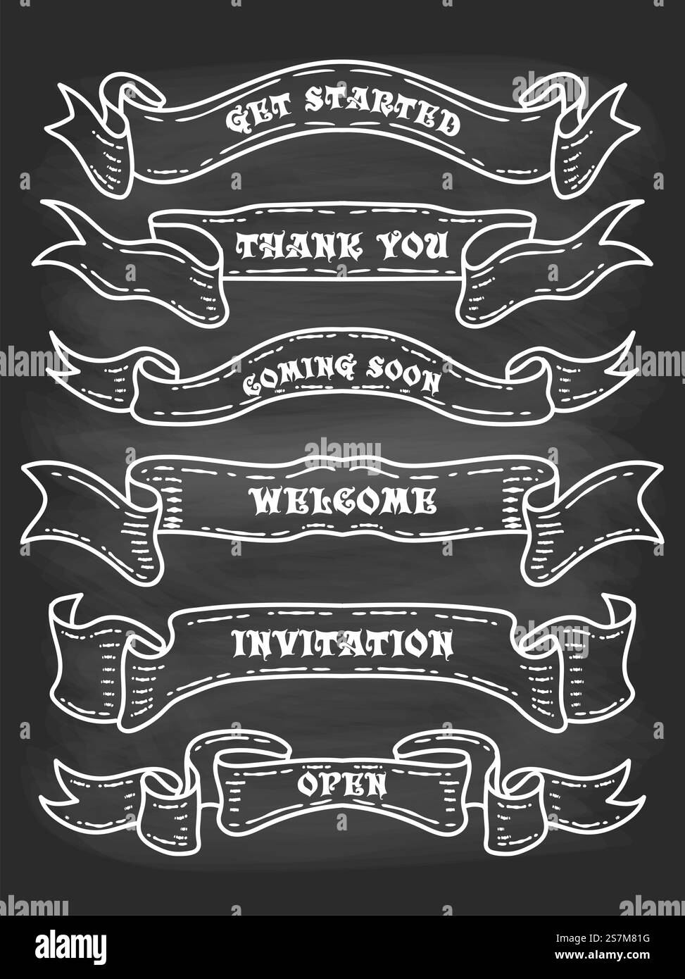 Set of old vintage ribbon banners and drawing in engraving style Stock Vector Image & Art - Alamy
