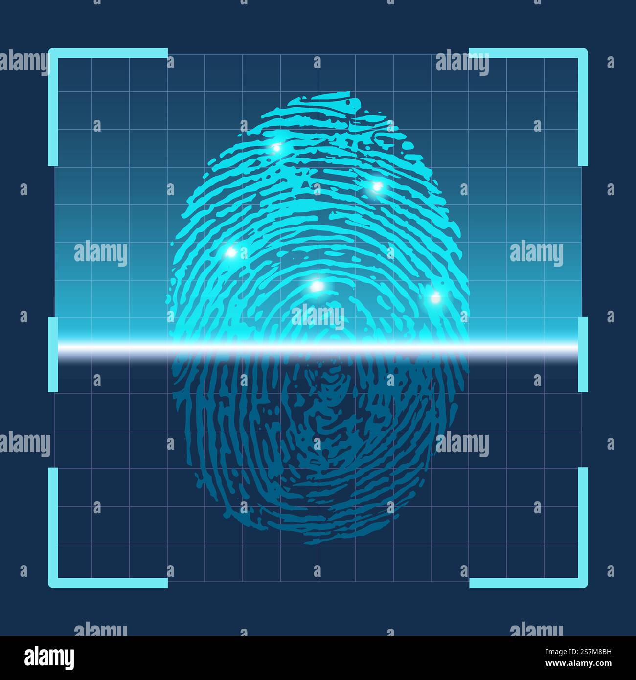 Fingerprint scan. Finger scanning biometric id futuristic technology. Identification security ...