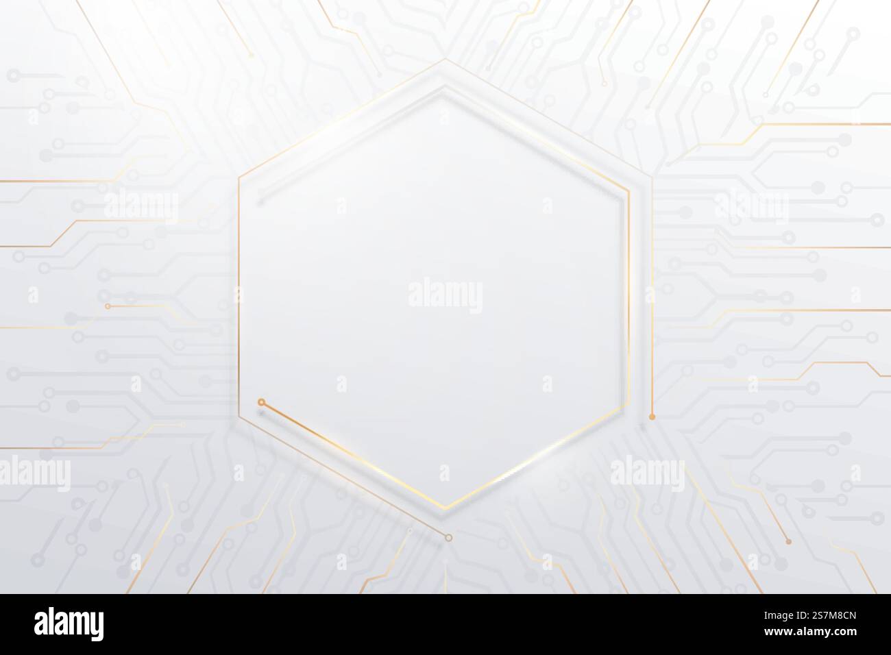 Abstract white, gold lines and dots color connect with the Circuit ...