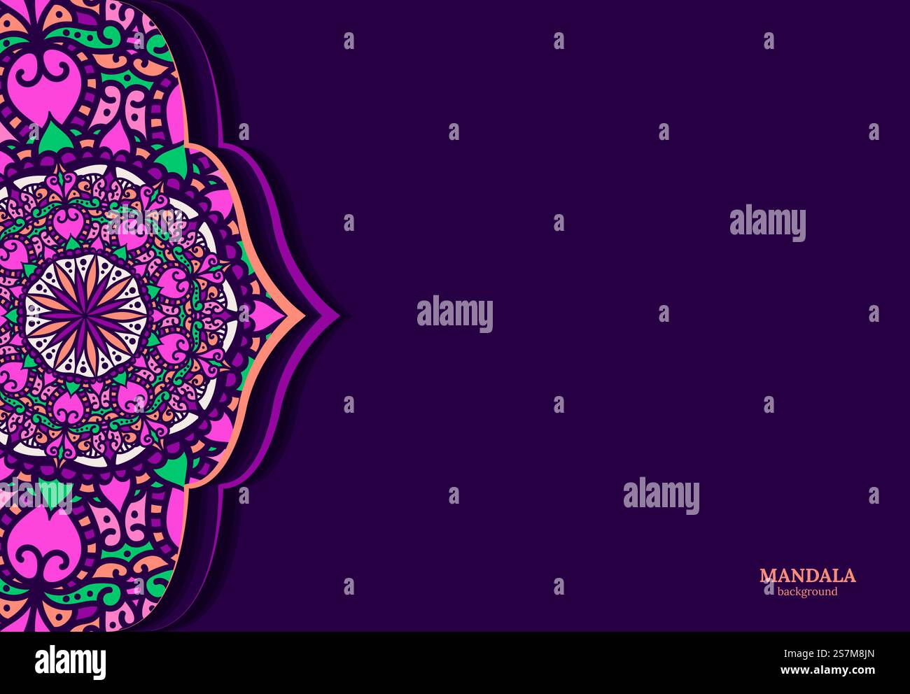 Ornate seamless borders and round mandala vignettes hi-res stock ...