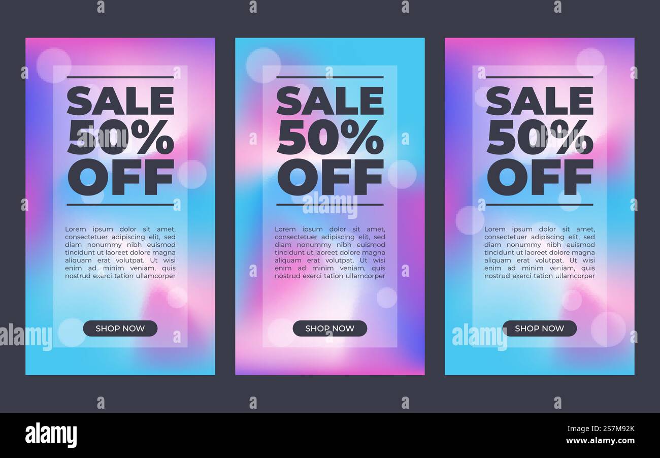 Set of vertical geometric Sale banners. Sliced text style. Element for ...