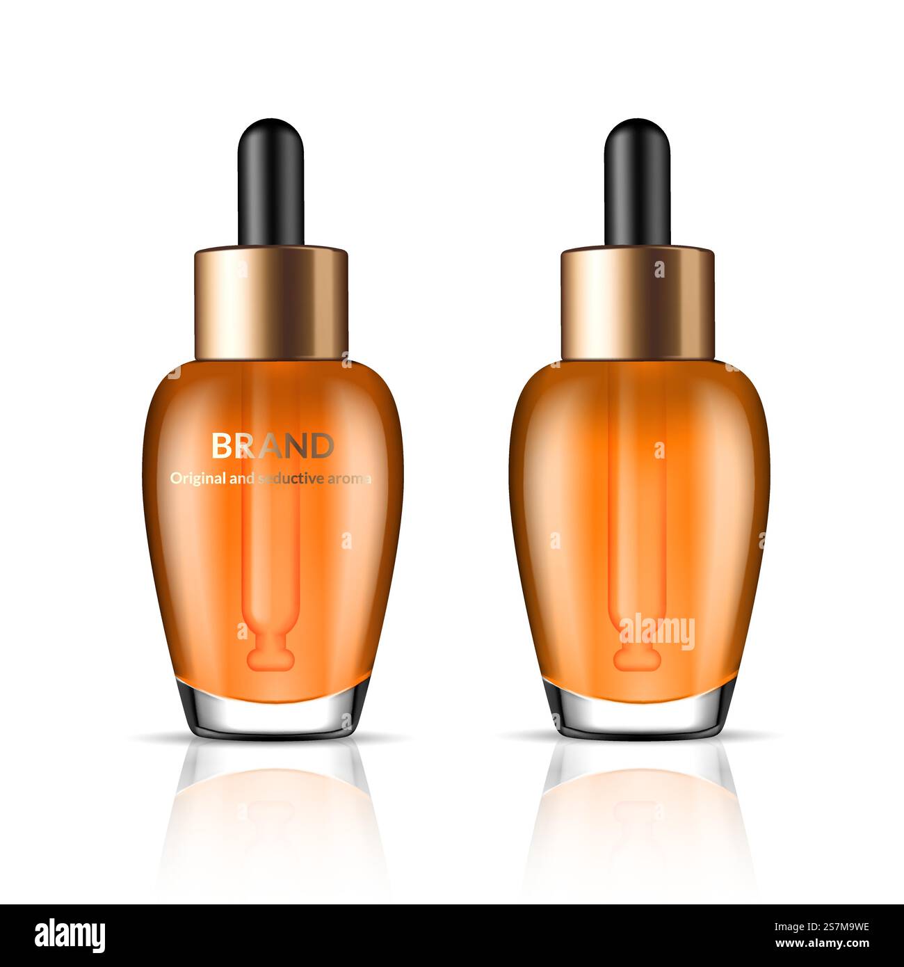 Glass transparent bottle for serum, essence oil or creme fluid. Package ...