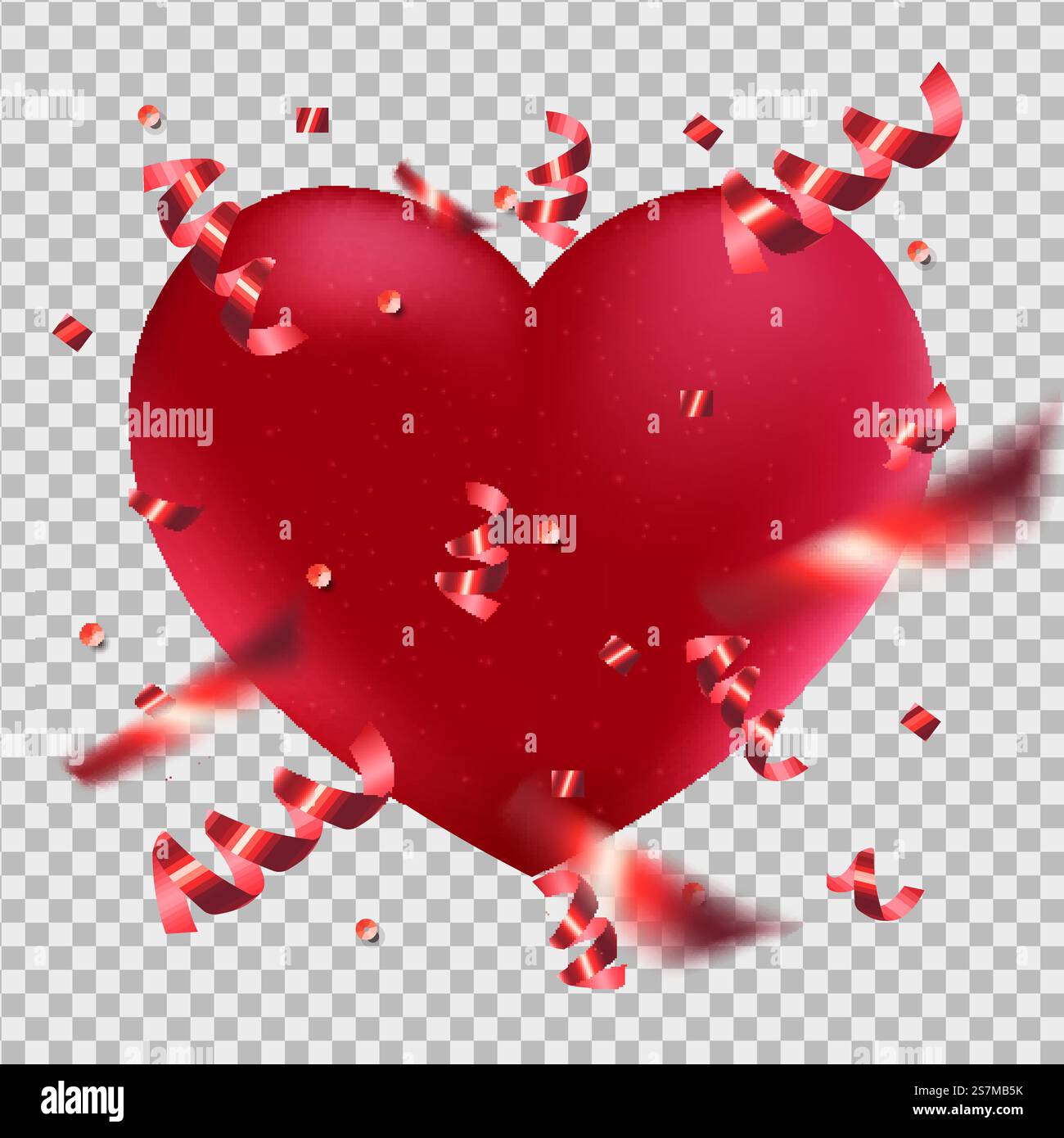 Illustration with a red valentine heart Stock Vector Image & Art - Alamy