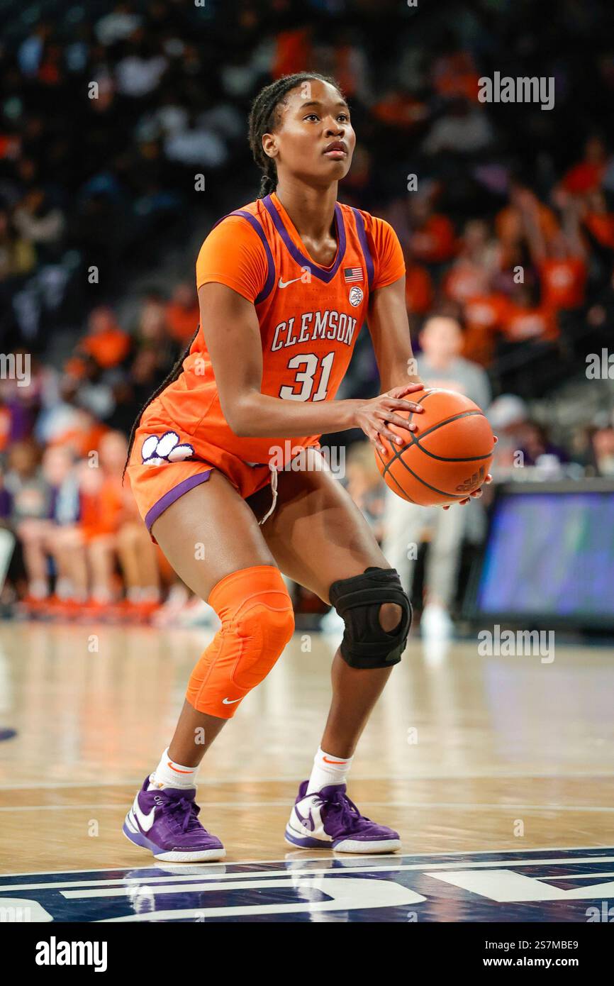 January 19, 2025: Anya Poole (31) of Clemson at the line during the ...
