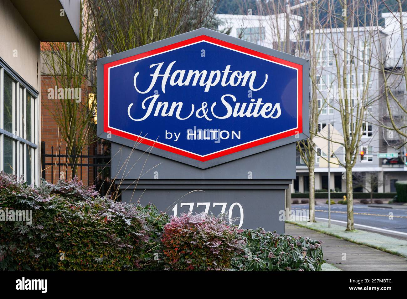 Redmond, WA, USA - January 18, 2025; Hampton inn and Suites by Hilton ...