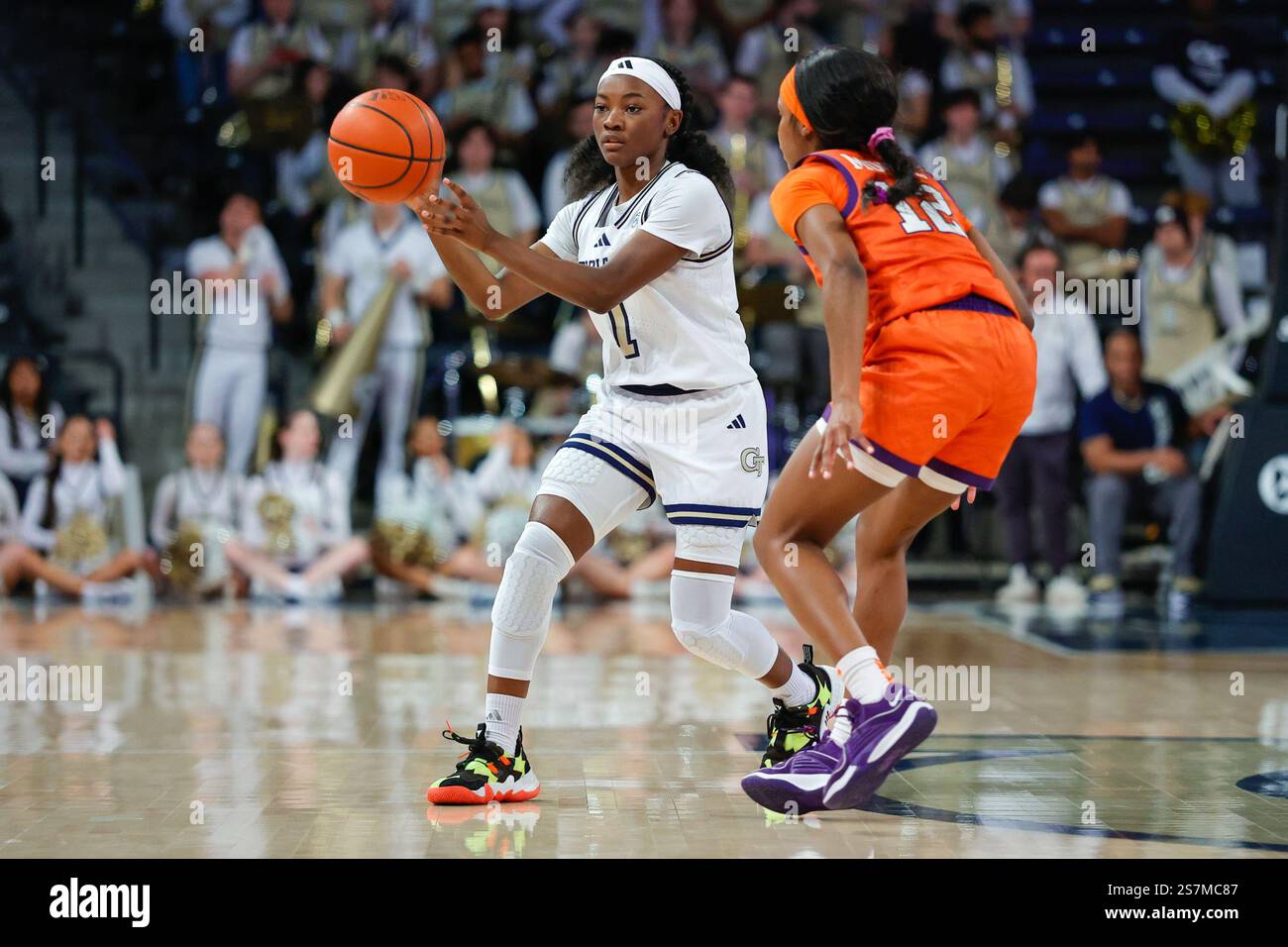 Atlanta, Georgia. 19th Jan, 2025. Chazadi Wright (1) of Georgia Tech in ...